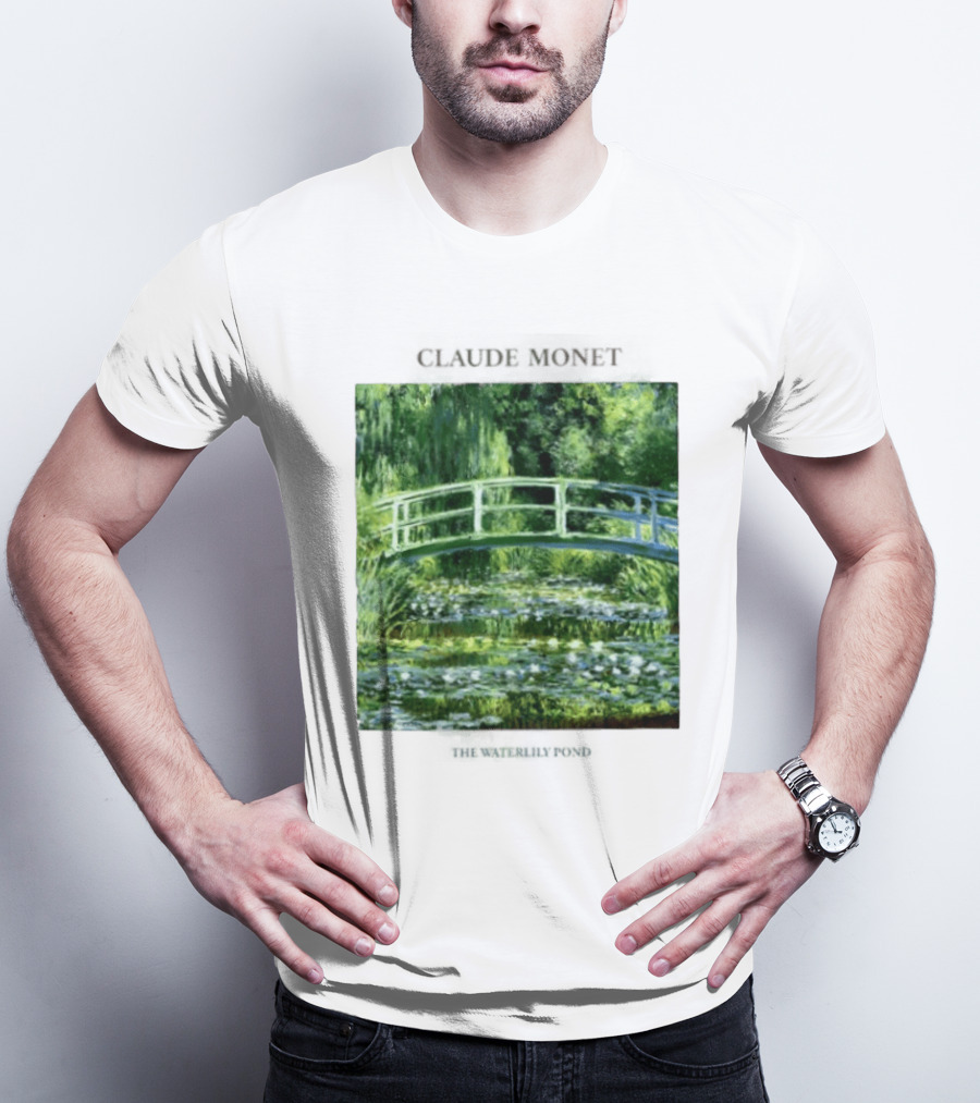 Claude Monet The Waterlily Pond Painting Scenic Landscape T-Shirt