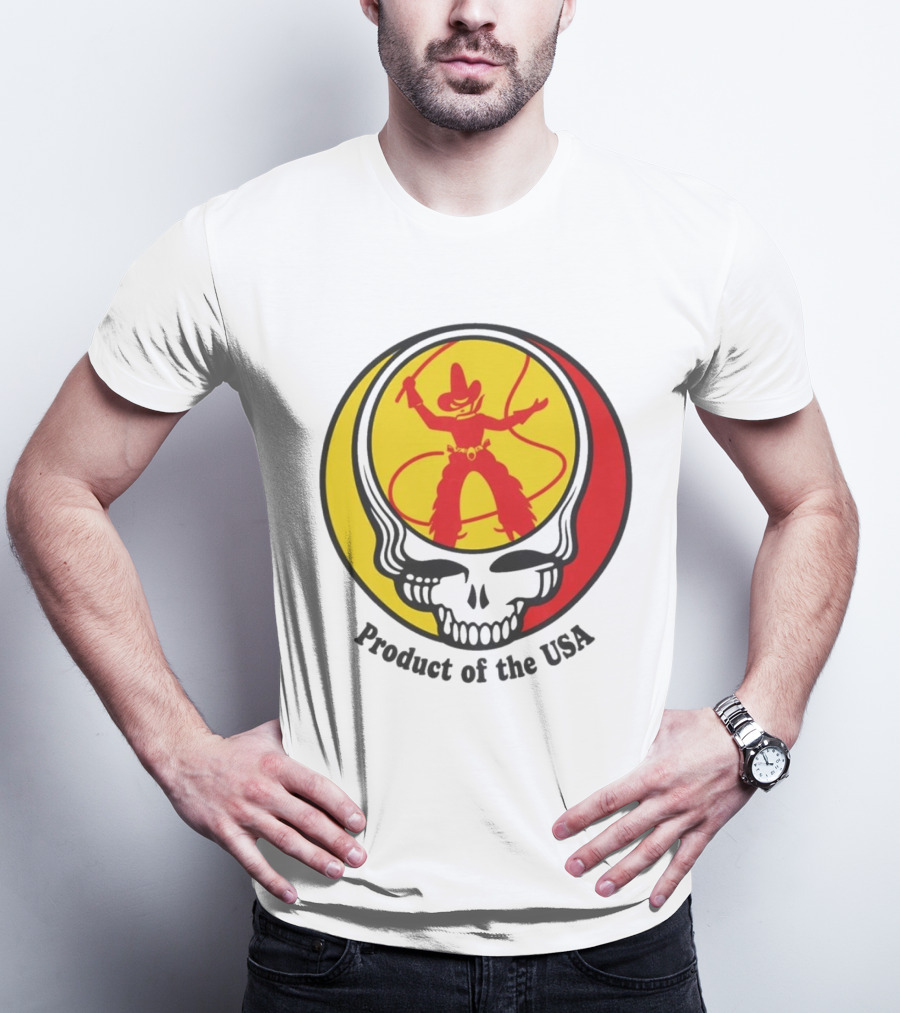 Dead Set Texas Pete Hot Sauce Cowboy Roper Skull USA T-Shirt