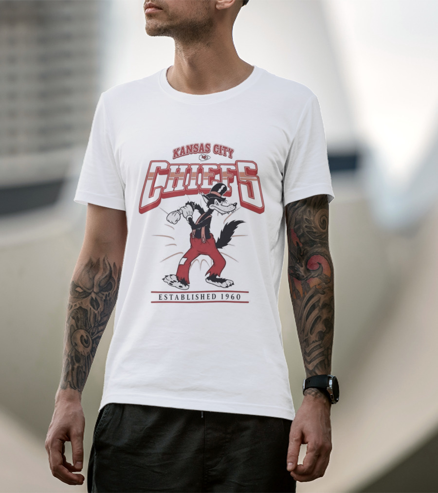 Kansas City Chiefs Big Bad Wolf Established 1960 T-Shirt