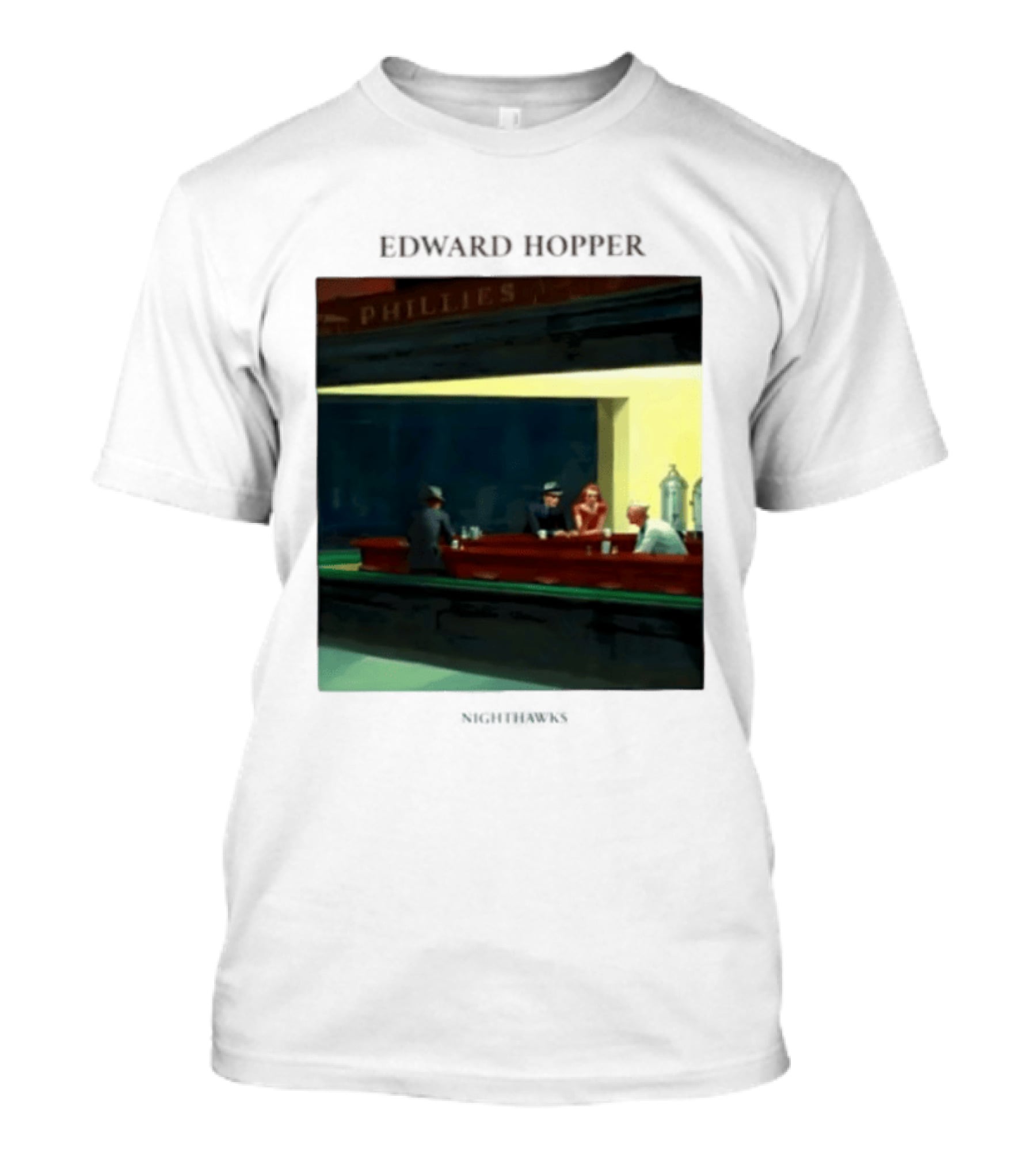 Edward Hopper Nighthawks Phillies Painting T-Shirt