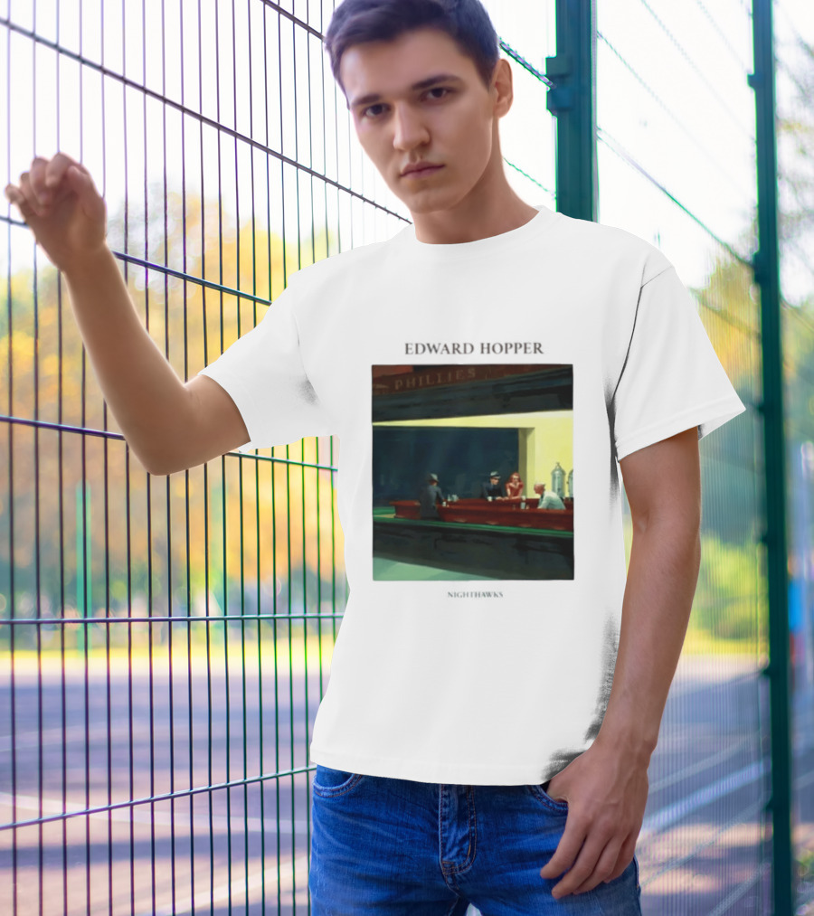 Edward Hopper Nighthawks Phillies Painting T-Shirt