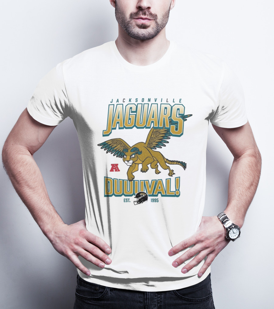 Jacksonville Jaguars Duval Flying Creature Est 1995 T-Shirt