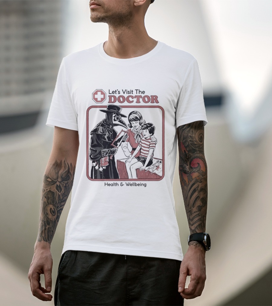 Let's Visit The Doctor Health And Wellbeing Vintage Medical Scene T-Shirt