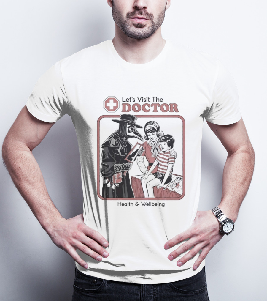 Let's Visit The Doctor Health And Wellbeing Vintage Medical Scene T-Shirt