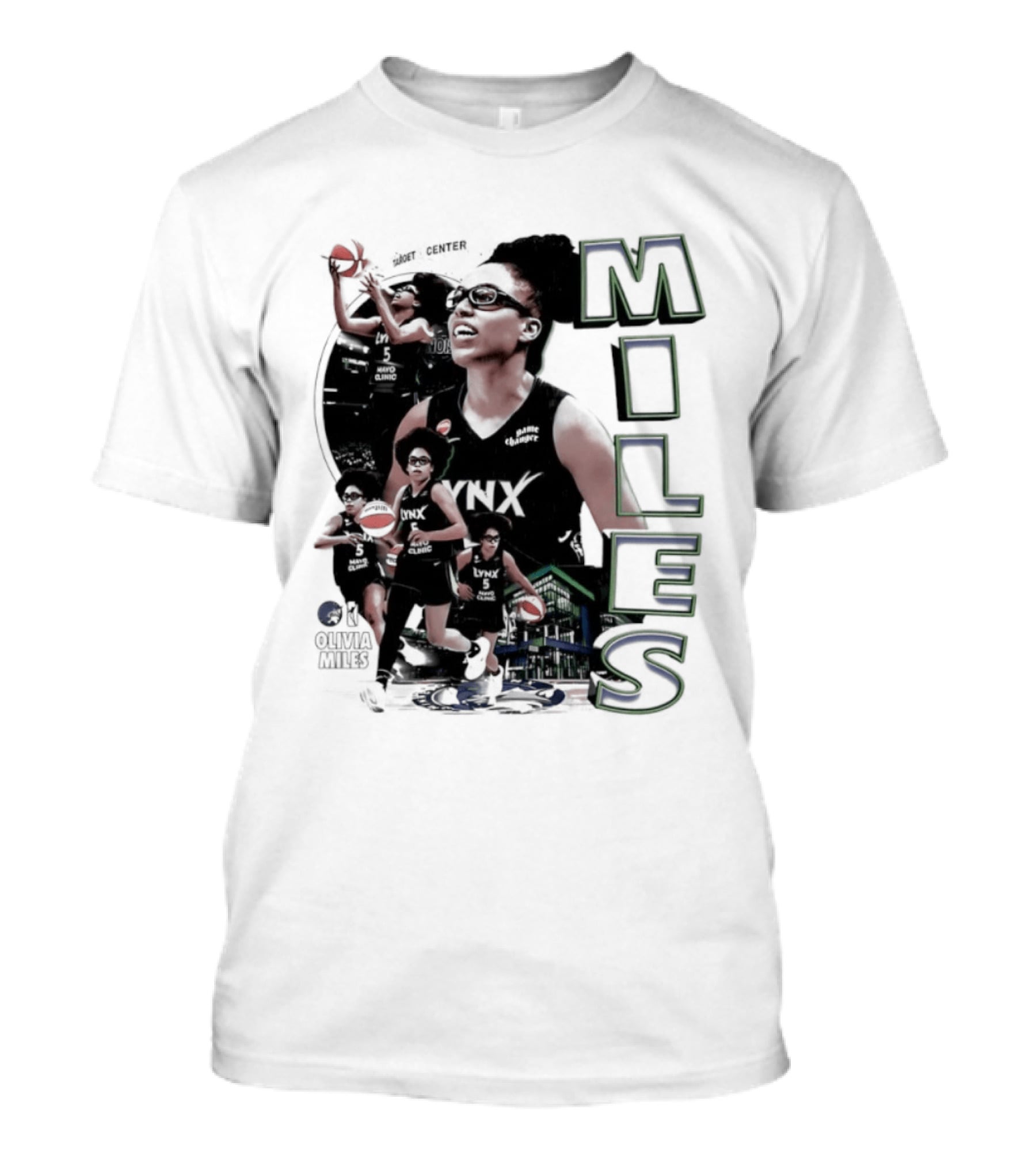 WNBA Olivia Miles Minnesota Lynx 2026 Basketball Collage T-Shirt