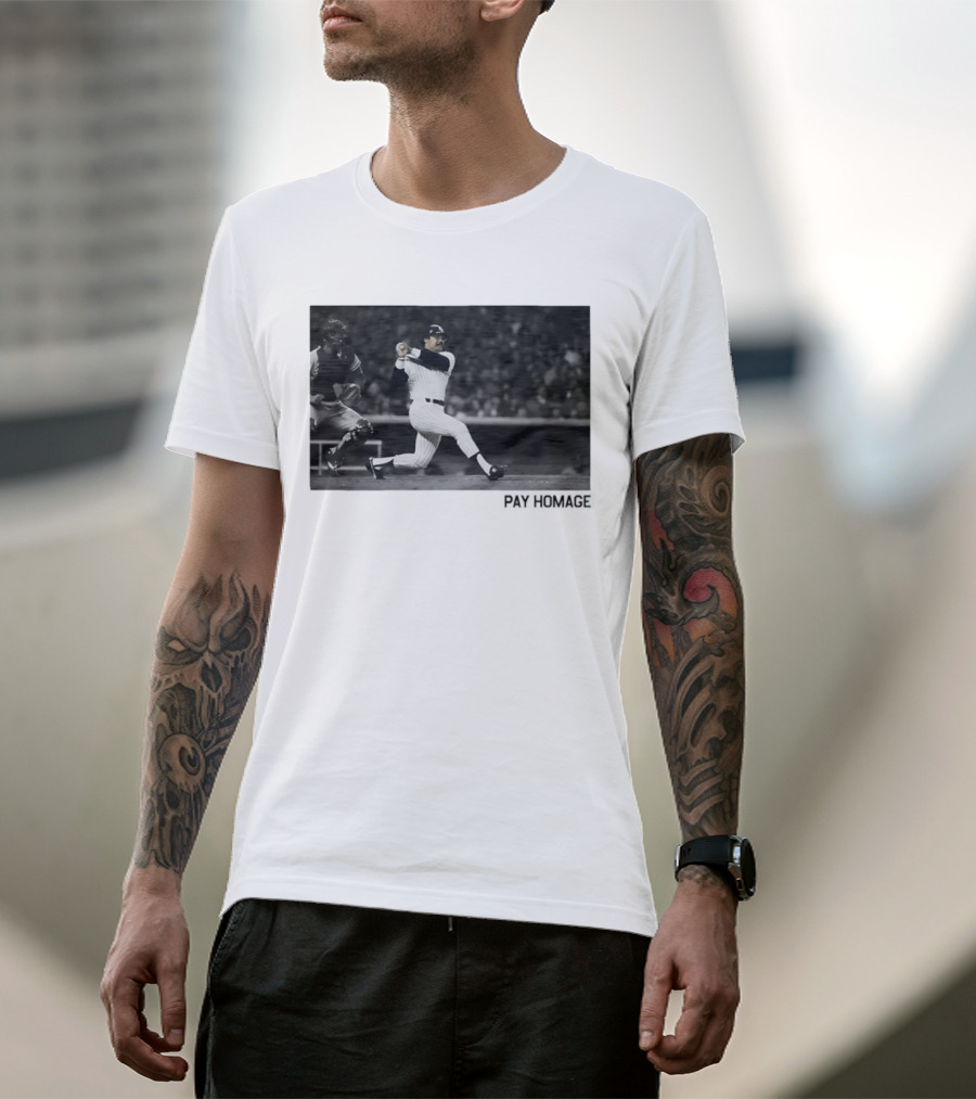 Reggie Jackson New York Yankees Baseball Pay Homage Iconic Swing Moment T-Shirt
