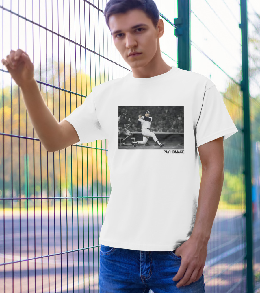 Reggie Jackson New York Yankees Baseball Pay Homage Iconic Swing Moment T-Shirt