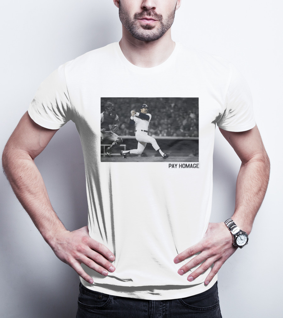 Reggie Jackson New York Yankees Baseball Pay Homage Iconic Swing Moment T-Shirt