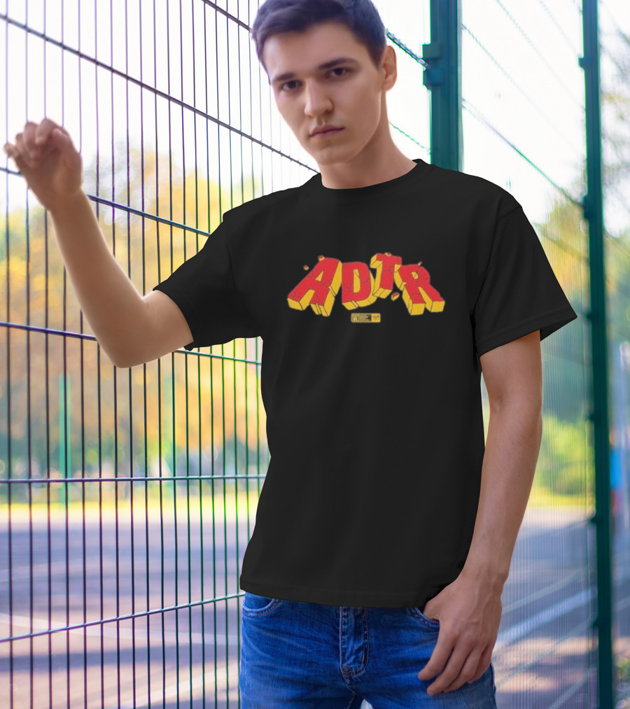 ADTR 2025 Comic Style Logo Vintage R Yellow And Red Block Letters T-Shirt