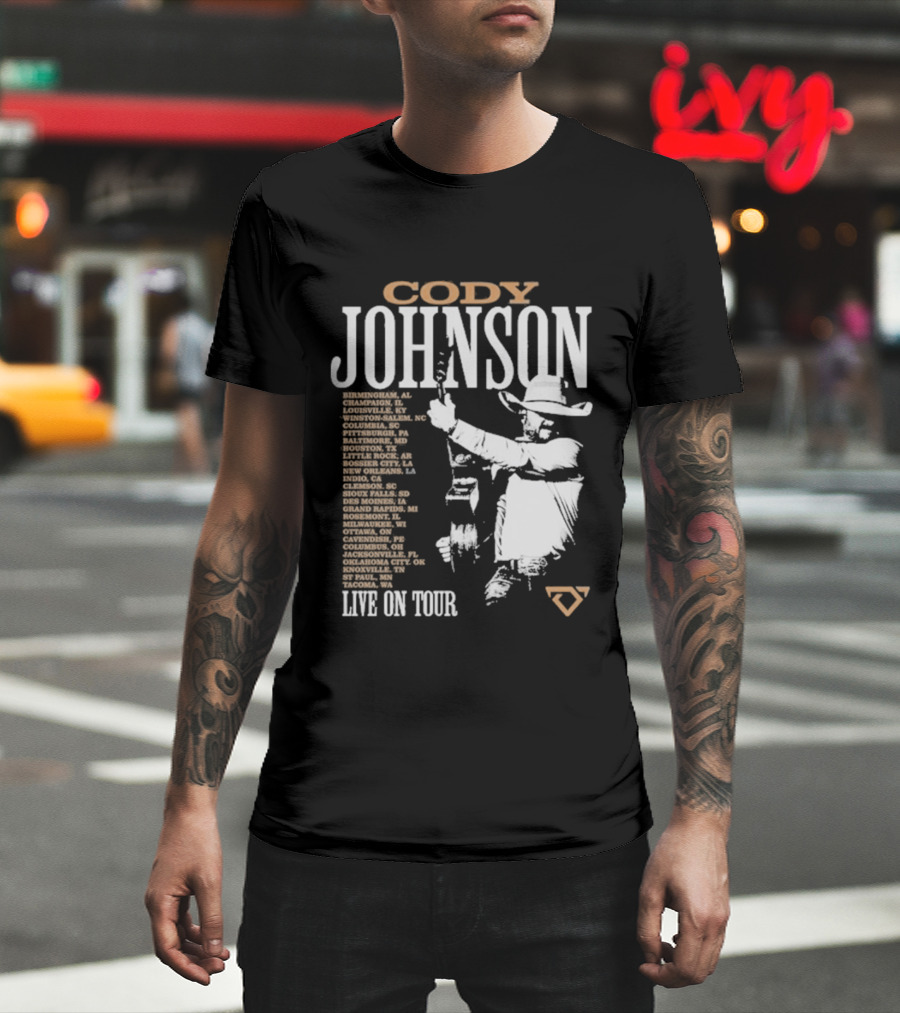 Cody Johnson 2026 Tour Live On Tour Dates And Cities With Cowboy T-Shirt