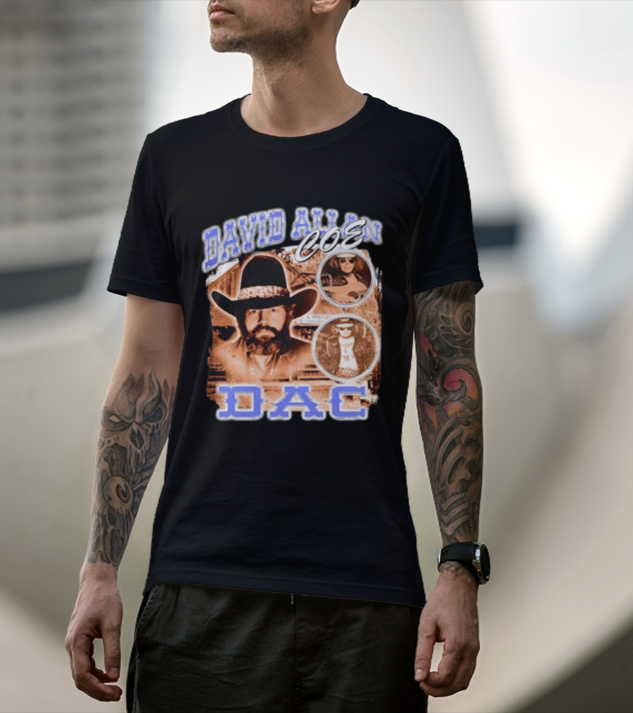 David Allan Coe DAC Cowboy Hat Sunglasses Collage T-Shirt