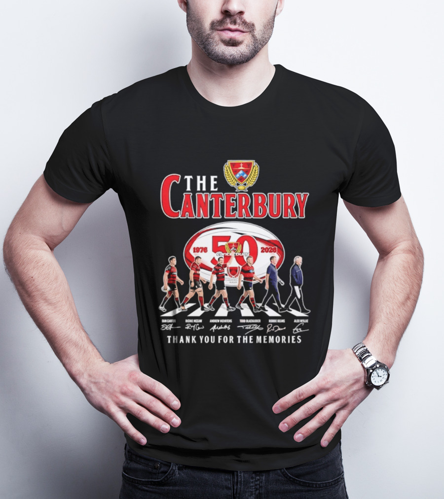 The Canterbury Rugby 50 Years 1976 2026 Thank You For The Memories Signatures T-Shirt