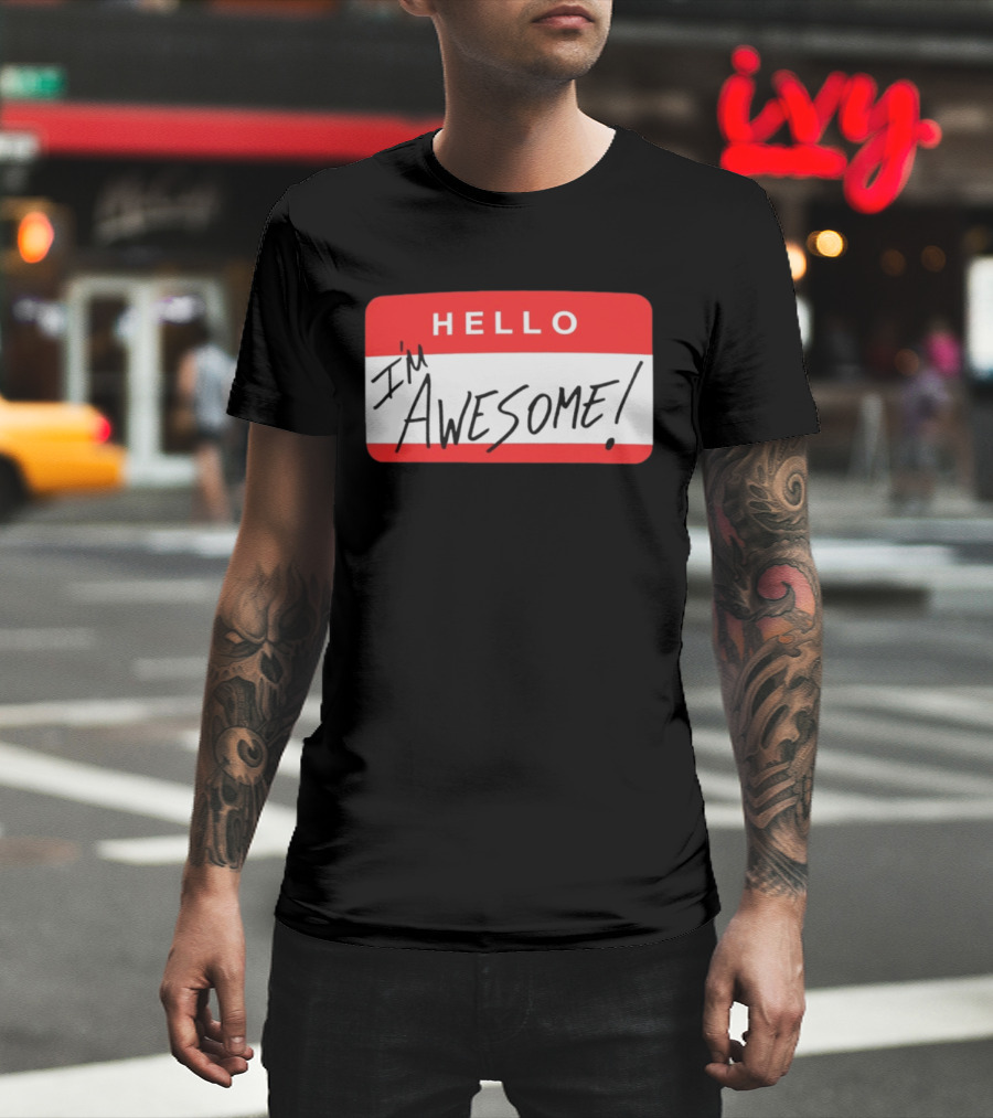The Miz WWE Hello I'm Awesome Badge Стicker T-Shirt