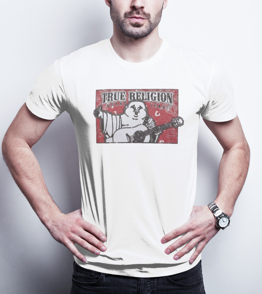 True Religion Brand Jeans Crystal Buddha Bandana T-Shirt