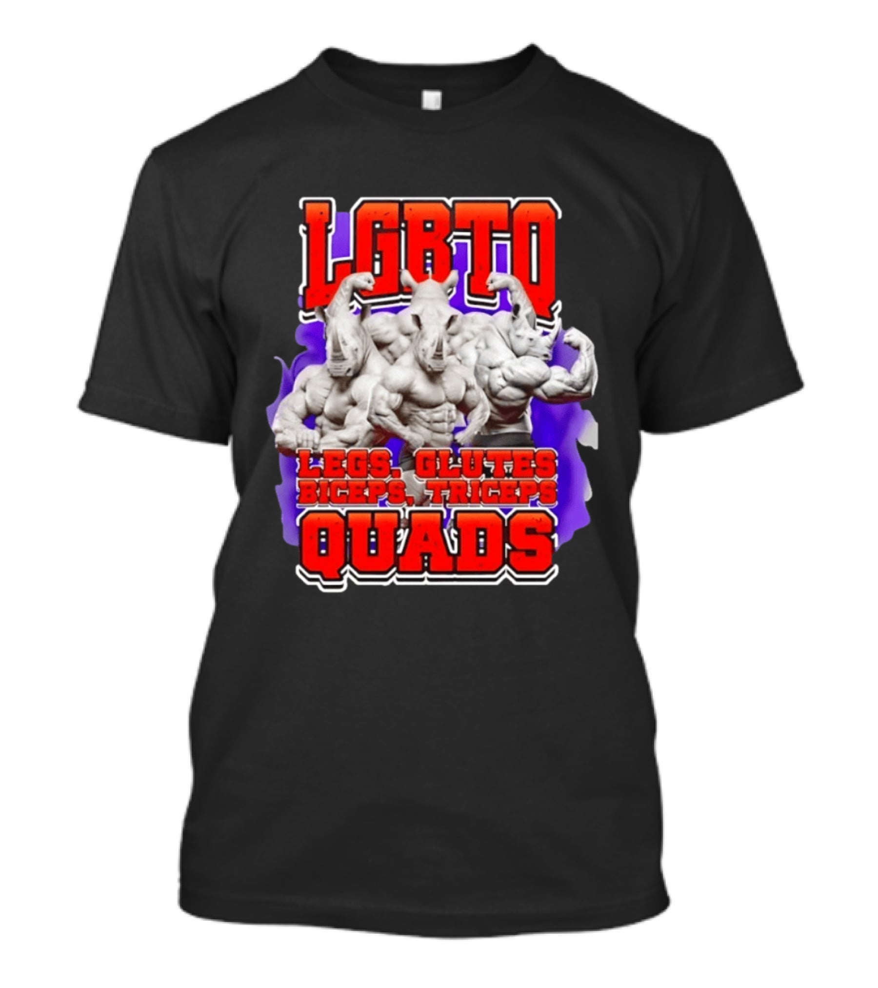LGBTQ Rhino Legs Glutes Biceps Triceps Quads Fitness Bodybuilding T-Shirt