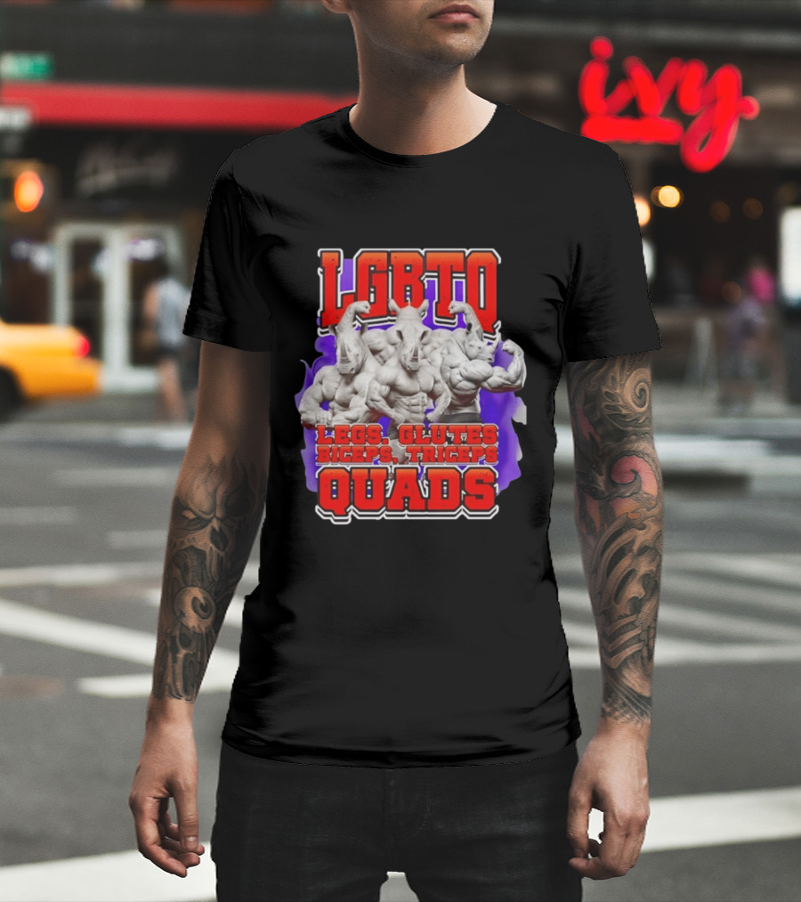 LGBTQ Rhino Legs Glutes Biceps Triceps Quads Fitness Bodybuilding T-Shirt