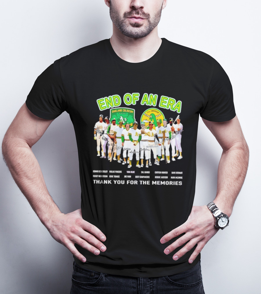 Oakland Athletics End Of An Era Oakland Coliseum A's Logo Thank You For The Memories T-Shirt