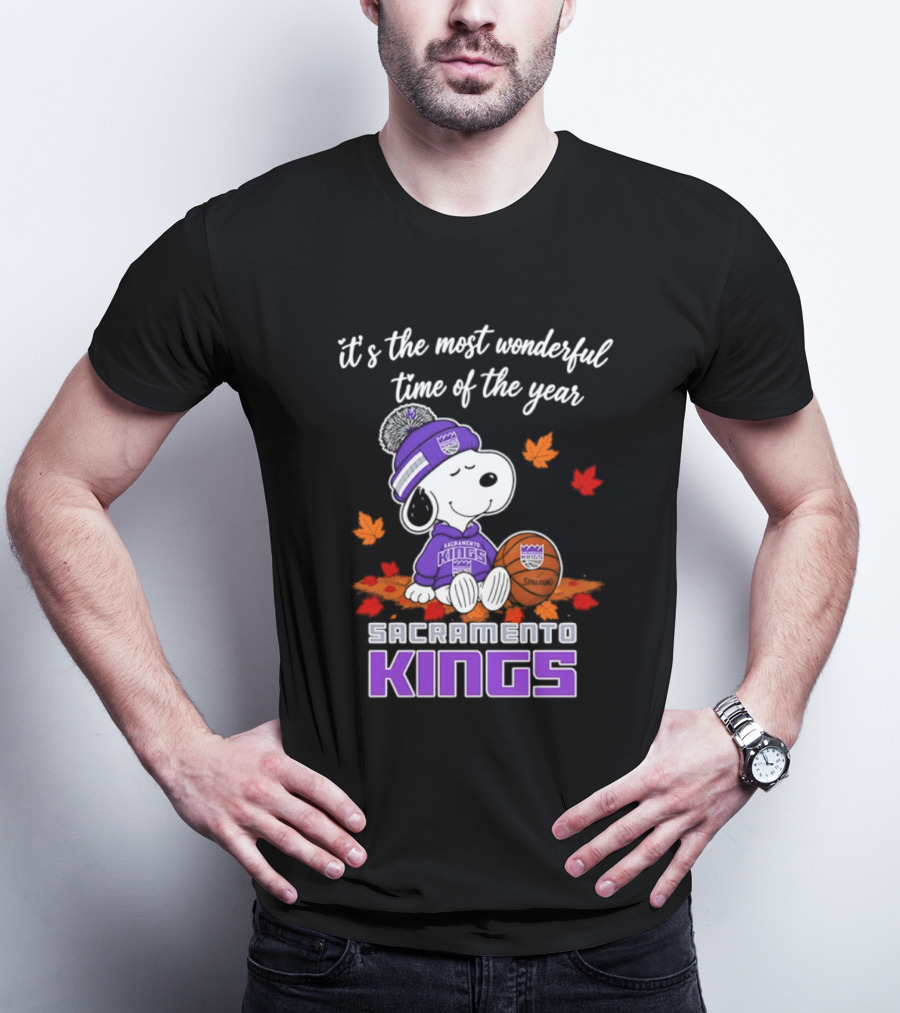Sacramento Kings Snoopy Halloween It's The Most Wonderful Time Of The Year T-Shirt