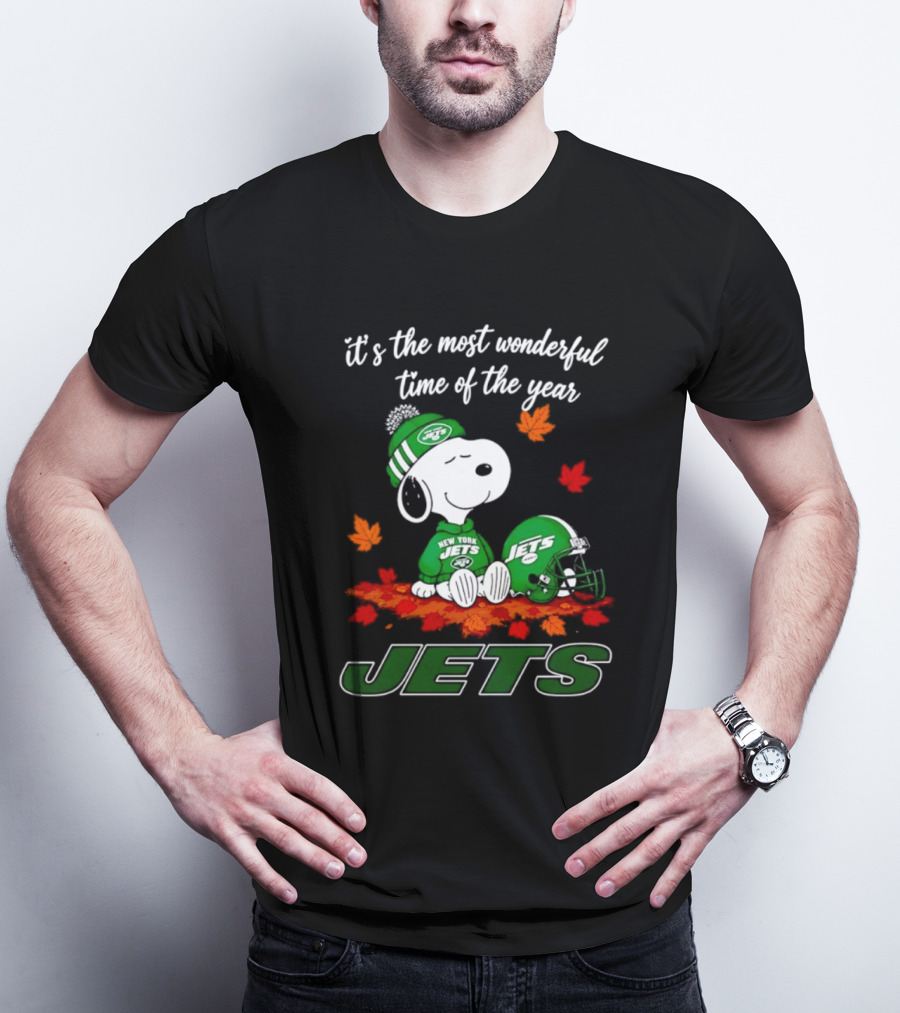 New York Jets Snoopy Fall Halloween 2026 Most Wonderful Time Of The Year T-Shirt