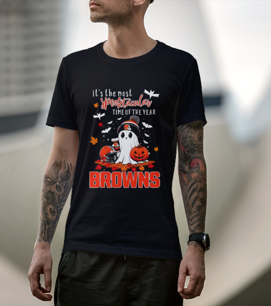 Cleveland Browns Spooktacular Halloween Ghost Time Of The Year T-Shirt