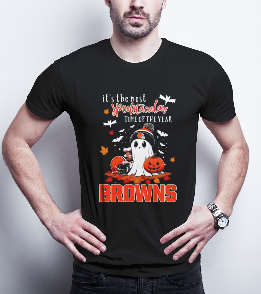 Cleveland Browns Spooktacular Halloween Ghost Time Of The Year T-Shirt