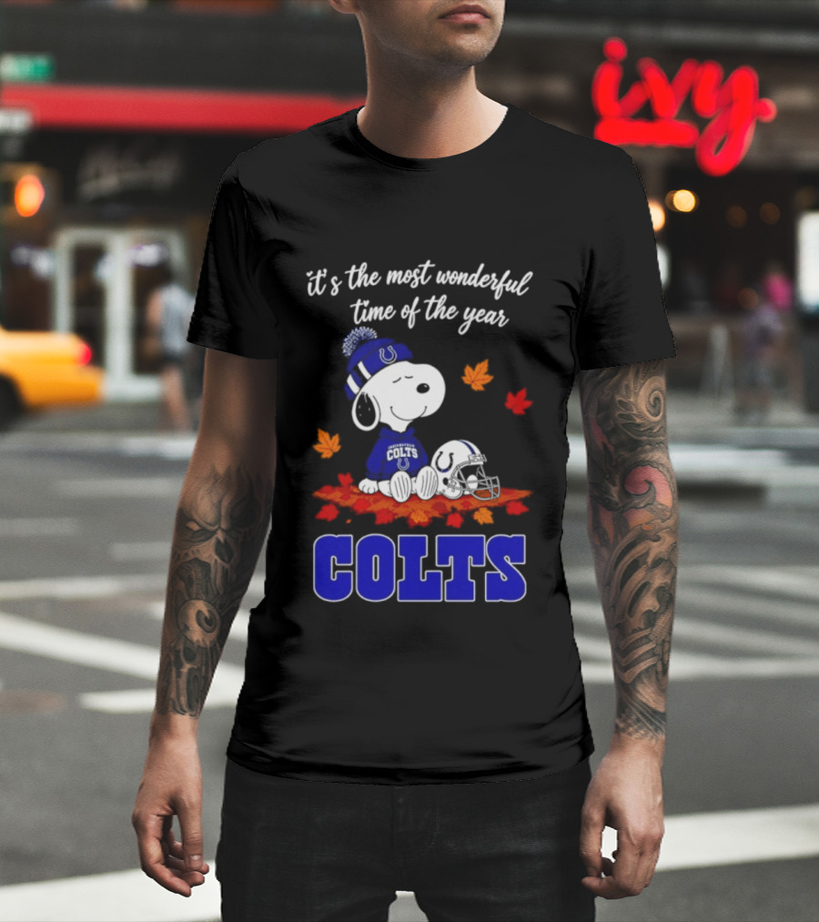 It's The Most Wonderful Time Of The Year Colts Snoopy Fall Halloween T-Shirt