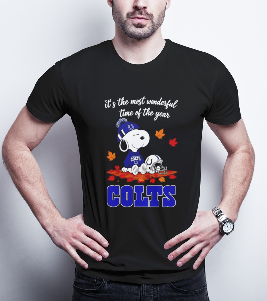 It's The Most Wonderful Time Of The Year Colts Snoopy Fall Halloween T-Shirt