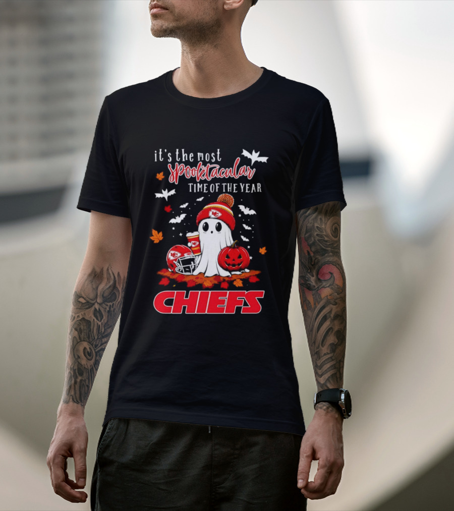 Kansas City Chiefs Halloween Ghost It's The Most Spooktacular Time Of The Year 2026 T-Shirt