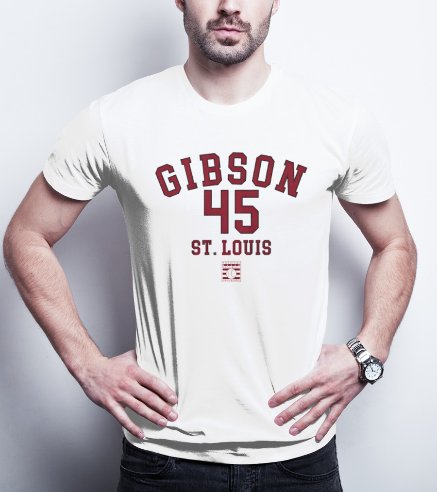 Gibson 45 St. Louis Cardinals October's Finest Classic Baseball Legend T-Shirt
