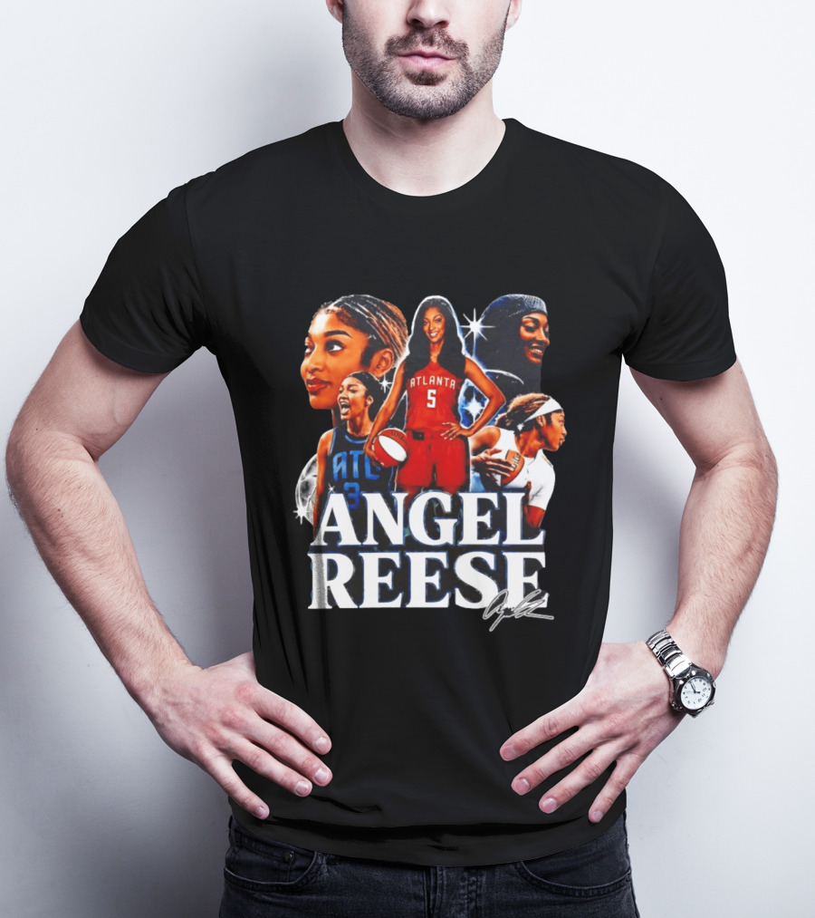 Angel Reese Atlanta Basketball Star Collage T-Shirt