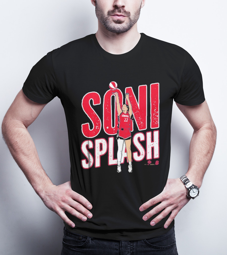 Soni Splash Basketball Player Red Uniform Number 22 T-Shirt