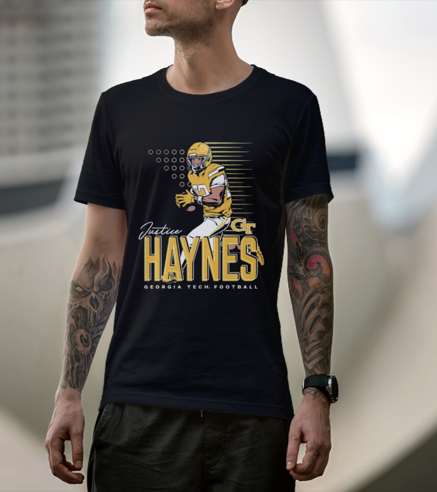 Justice Haynes Georgia Tech Yellow Jackets Football GT T-Shirt