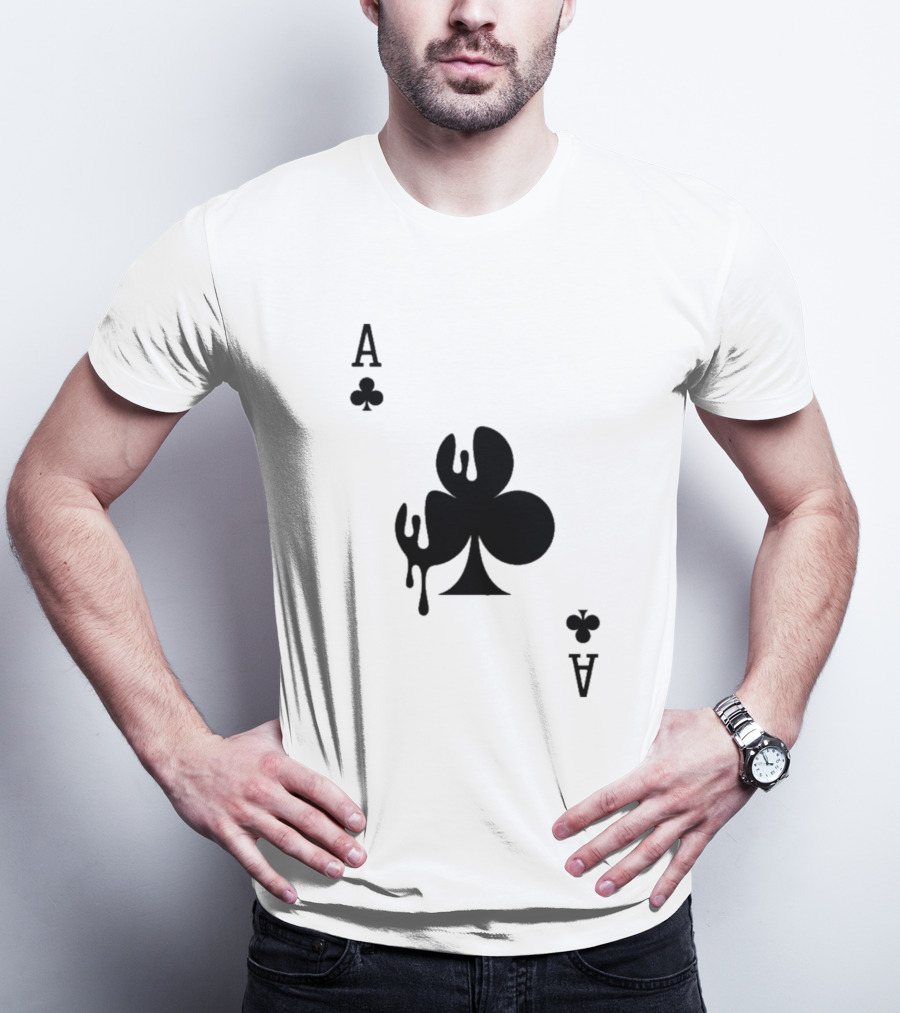 Ace Of Clubs Dripping Card T-Shirt