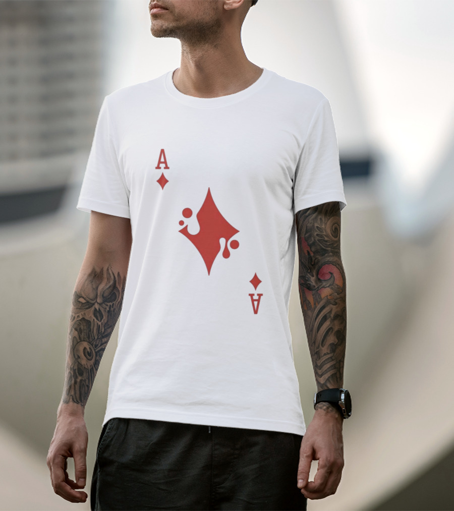 Ace Of Diamonds Playing Card Red Stylized T-Shirt