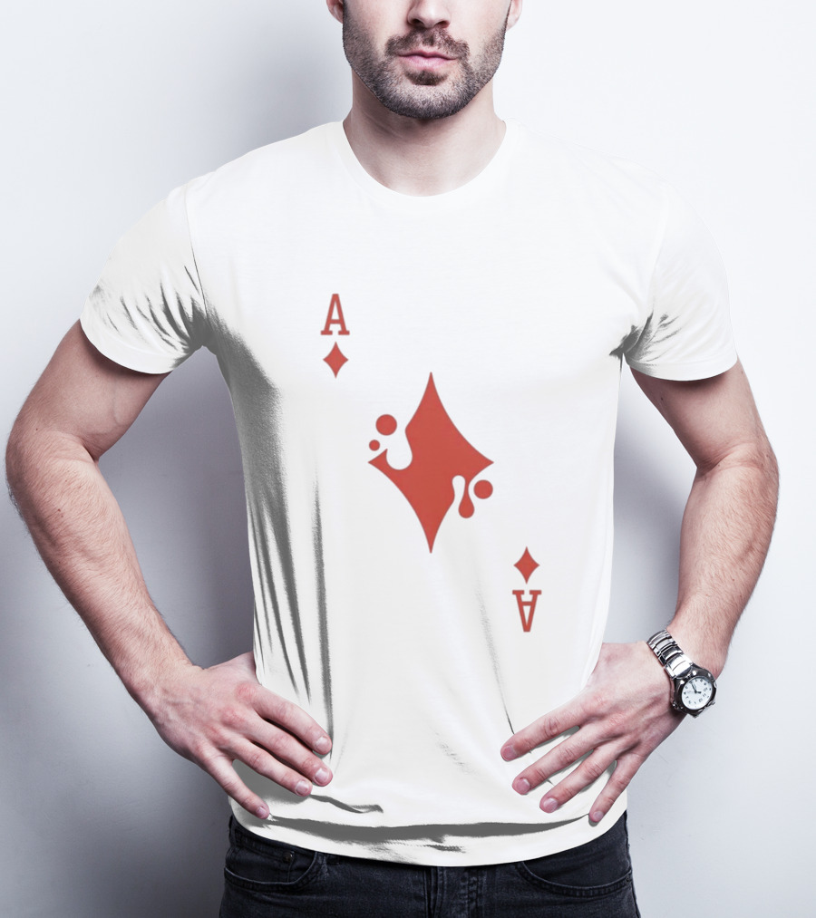 Ace Of Diamonds Playing Card Red Stylized T-Shirt