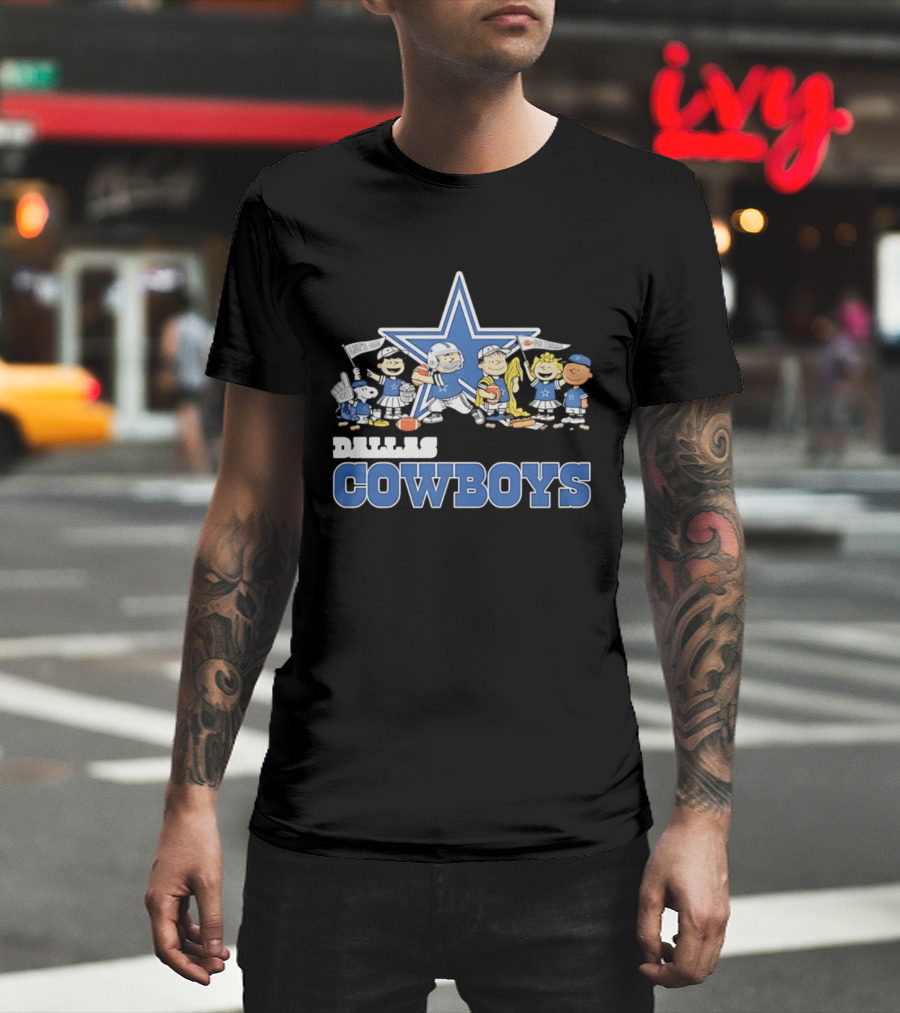 Dallas Cowboys Peanuts Characters Team Collaboration T-Shirt