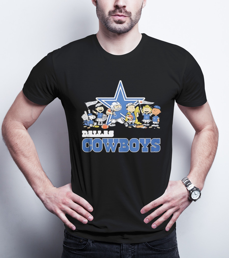 Dallas Cowboys Peanuts Characters Team Collaboration T-Shirt