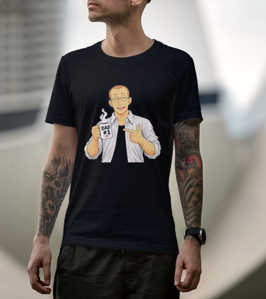Shou Tucker Dad #1 Anime Character Holding A Cup T-Shirt