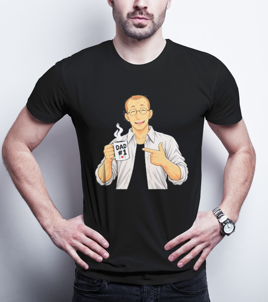 Shou Tucker Dad #1 Anime Character Holding A Cup T-Shirt