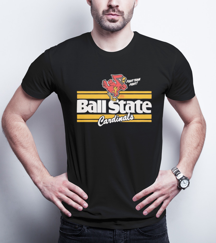 Ball State Cardinals Fight Team Fight Retro Logo Vintage Look T-Shirt