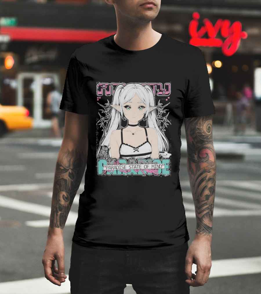 Best Frieren Paradise State Of Mind Anime Aesthetic Elf Girl T-Shirt