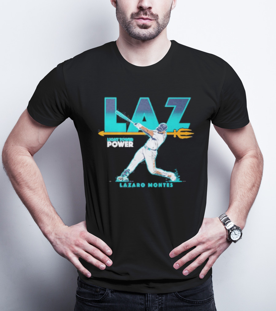 Seattle Mariners Lazaro Montes Laz Light Tower Power T-Shirt