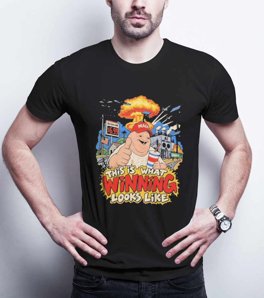 MAGA Wojak This Is What Winning Looks Like Explosive Parody Scene T-Shirt