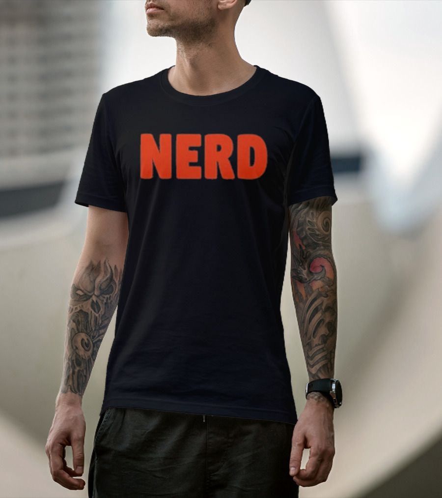Nerd Bold Statement Novelty Lettering T-Shirt