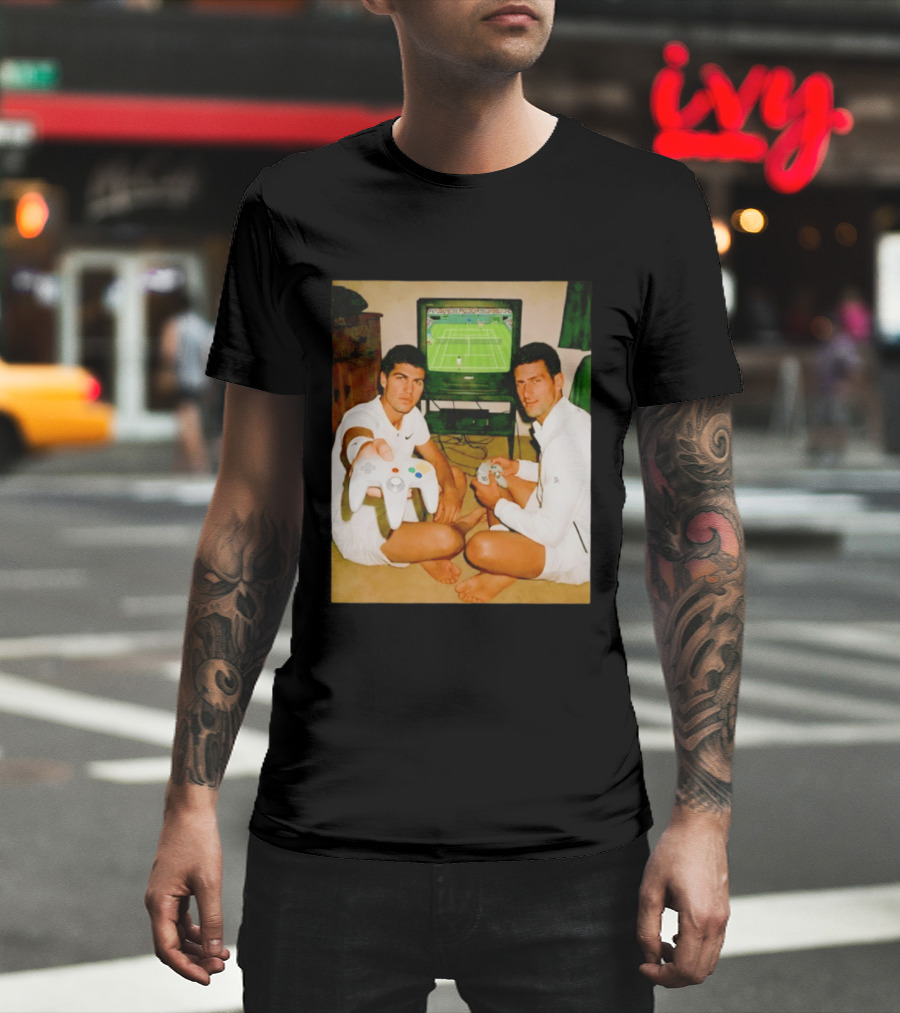 Novak Djokovic Carlos Alcaraz Gaming Showdown T-Shirt