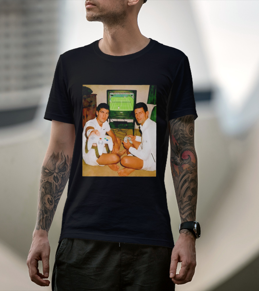 Novak Djokovic Carlos Alcaraz Gaming Showdown T-Shirt