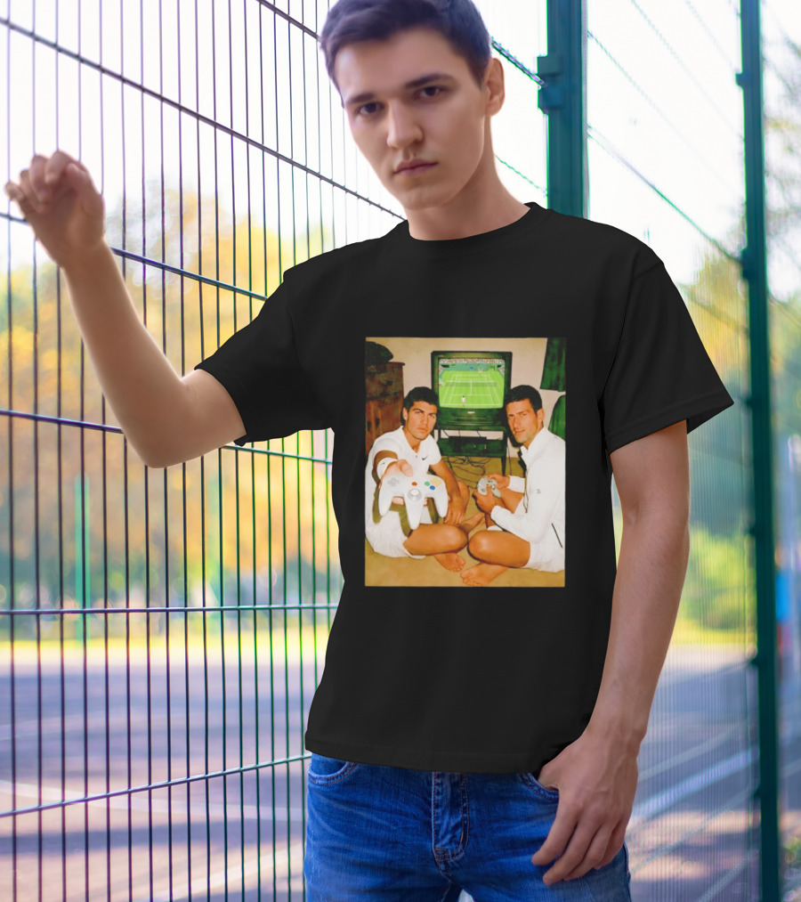 Novak Djokovic Carlos Alcaraz Gaming Showdown T-Shirt