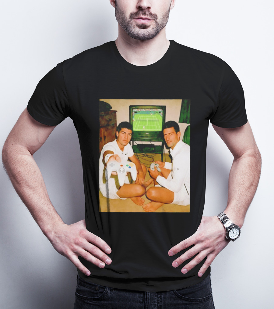 Novak Djokovic Carlos Alcaraz Gaming Showdown T-Shirt