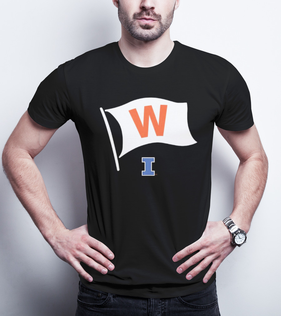Illinois Fighting Illini Football Fly The W Flag Waving Victory T-Shirt