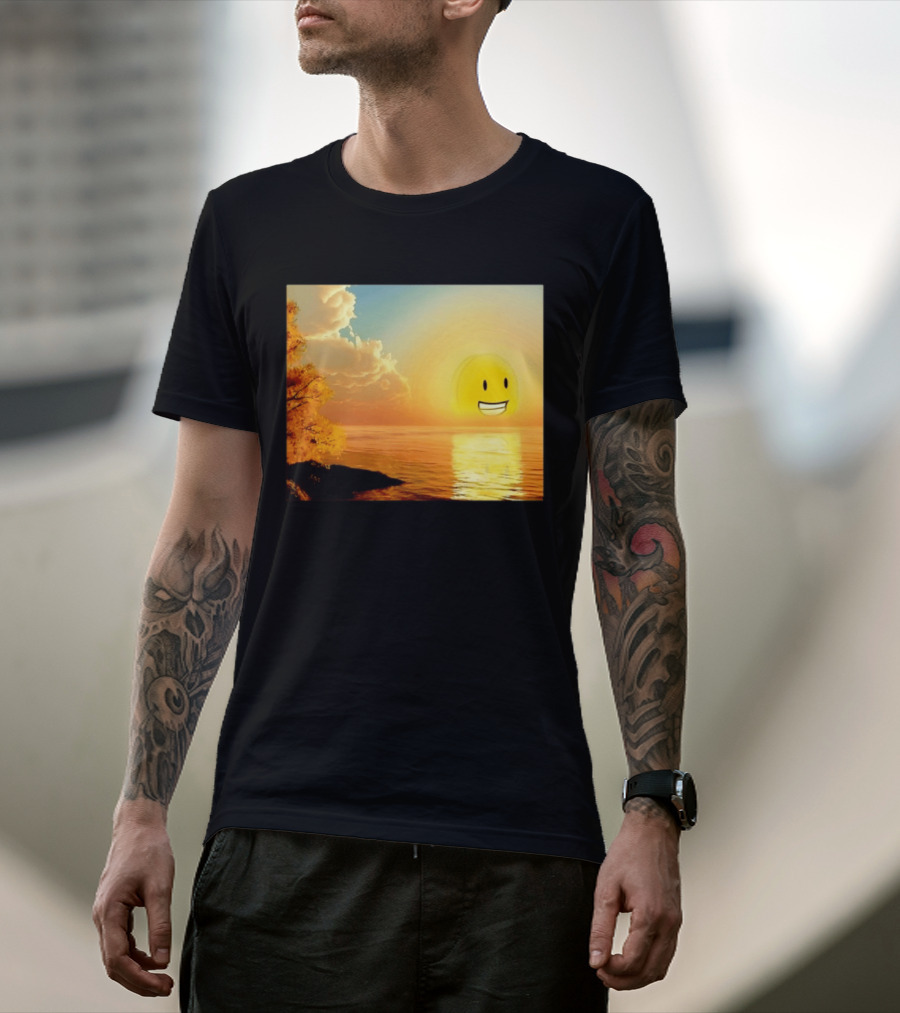 Golden Coin Face Sunset Over Water Inspired By Battle For Dream Island T-Shirt